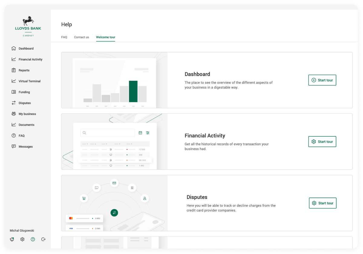 Merchant Portal : Michal Glogowski Portfolio